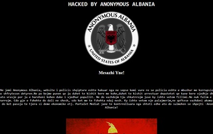 Anonymous Albania sulmon faqen e Policisë së Shtetit dhe jep një mesazh ...