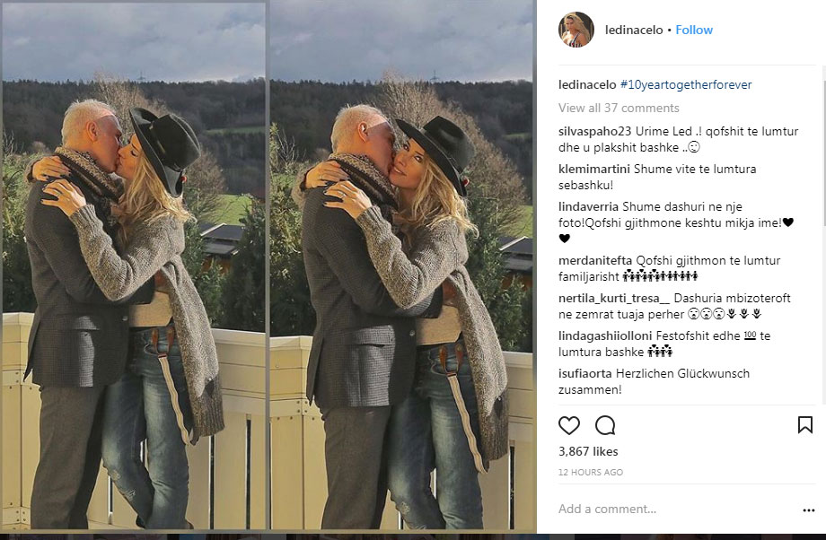 10 vjet bashkë, por ende të dashuruar, Ledina Çelo feston përvjetorin ...