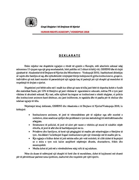 Rape of 13-year-old girl, GSHDN: Institutions have failed – Balkanweb ...