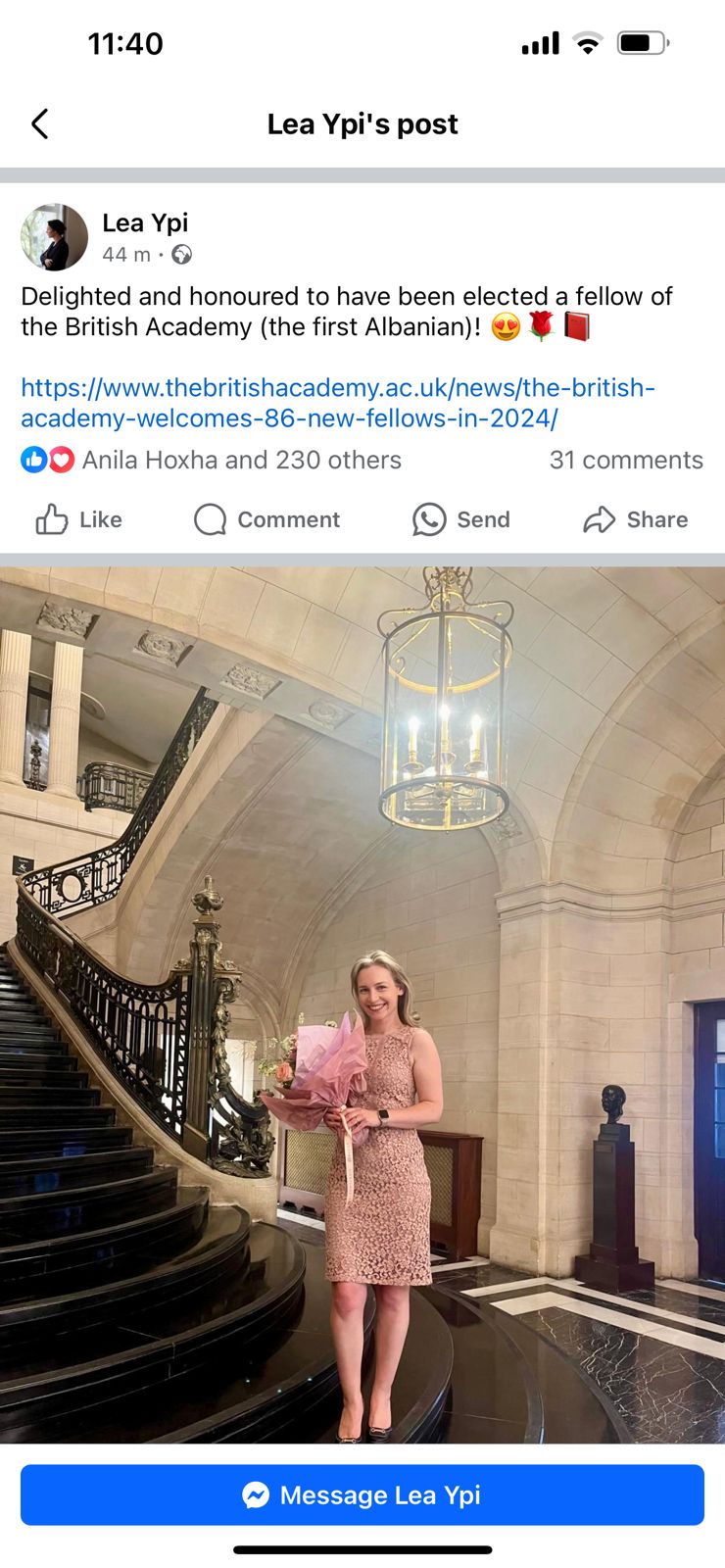 Lea Ypi, elected the first Albanian member of the British Academy ...