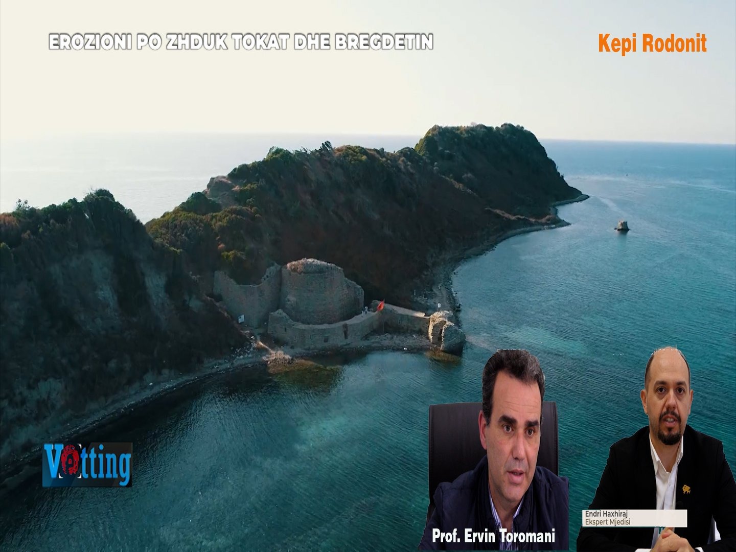 Cape Rodoni and Hamallaj beach in danger/ The surrounding walls of Skanderbeg's castle are ...