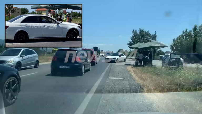 The vehicle was shot with bullets by a police car after it failed to ...