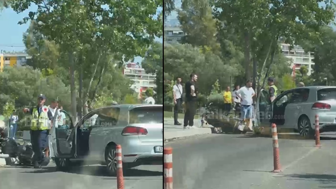VIDEO/ Aksident në Tiranë, makina ‘shtyp’ motorin tek zona e Liqenit ...