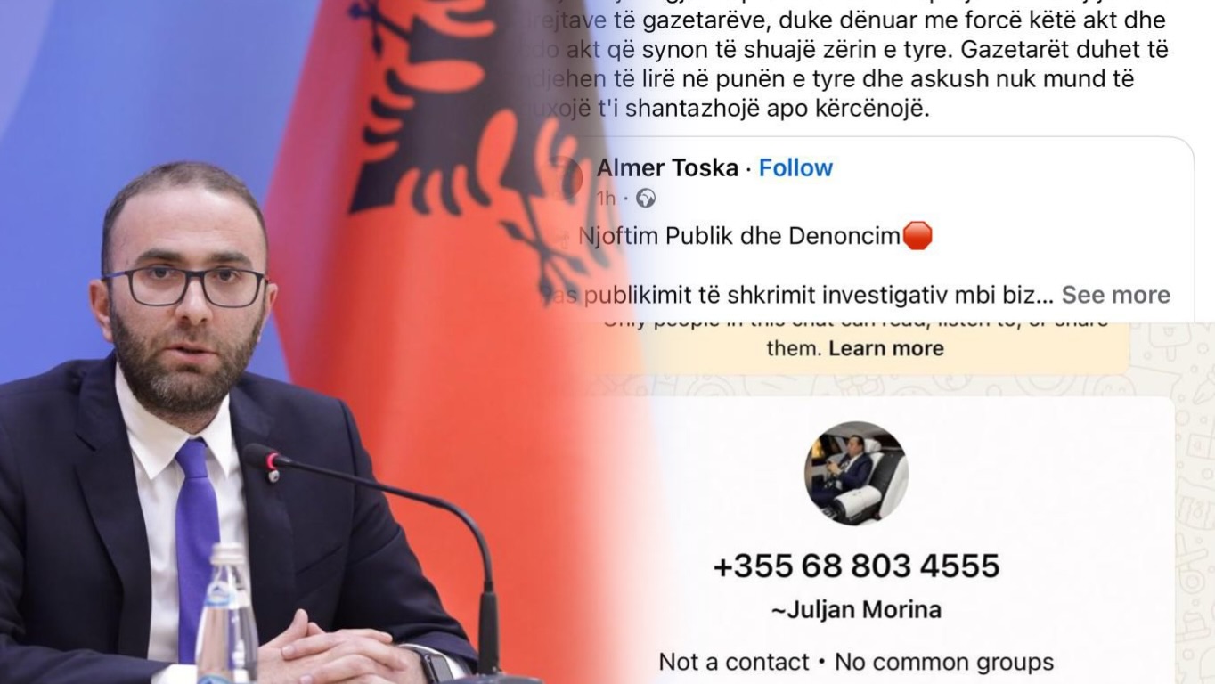 Businessman Juljan Morina threatening message to journalist Almer Toska ...