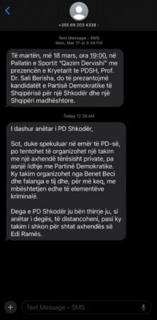 DP of Shkodra message to structures: Salijanj's meeting with private ...