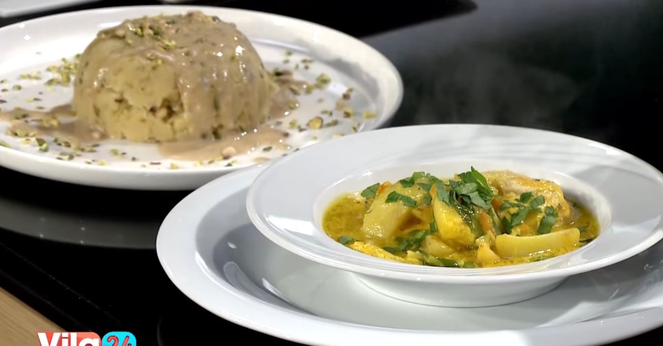 Pule me patate dhe salcë turmeriku dhe Hallvë me tahini/ Recetat e ...