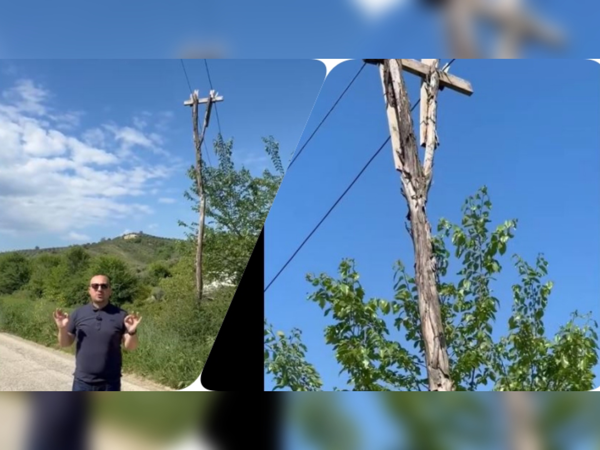 “Pamjet flasin vetë“ – Tela të zhveshur në shtylla elektrike prej druri ...